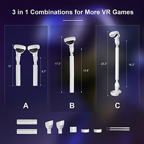 DEVASO VR Game Handle Accessories for Meta Quest 2 Controllers, Handles ...