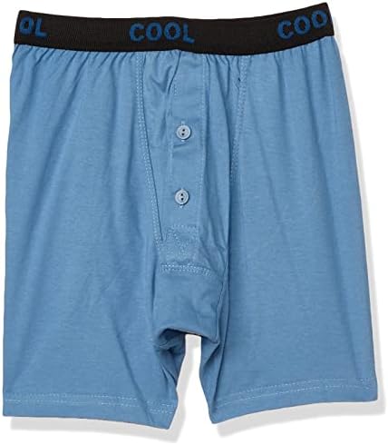 سعر Cool Plain Front Button Elastic Waist Boxers for Men - Blue, S فى ...