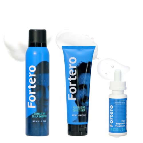 Fortero Carbonic Acid Shampoo + Conditioner + 5% Minoxidil Hair ...