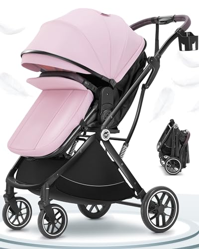 Comiga Baby Pink Stroller Bassinet 3 in 1 Stroller Newborn,Convertible ...