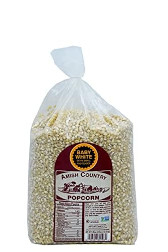 Amish Country Popcorn - Baby White (6 Pound Bag) - Small & Tender ...