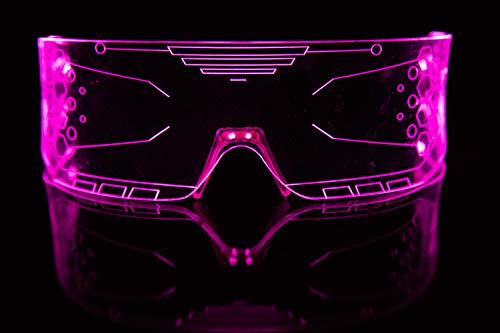 Neon Nightlife LED Light Up Glasses, Pink | Cyberpunk Goggles, - Want ...