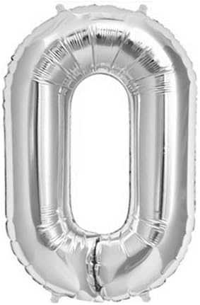 32 Inch Large Helium Party Balloon Number 0, Silver price in UAE ...
