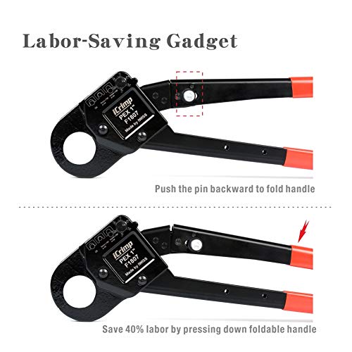 IWISS PEX Pipe Crimping Tool, Used for 1-inch Copper Pex Crimps Rings ...