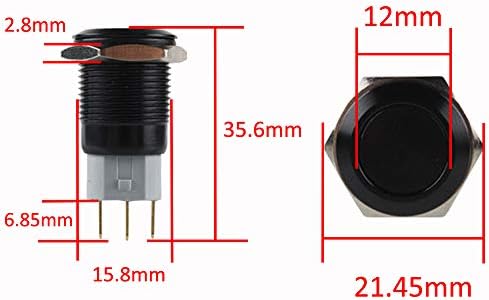 Mintice™ Black Case 16mm White Angel Eye Symbol LED 12V Push Button ...