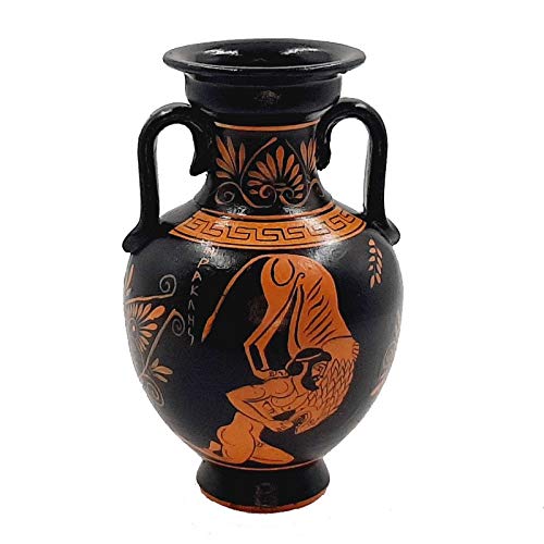 Amazon.com: Greek Pottery,Red figure Amphora 17cm,Hercules with Nemean ...