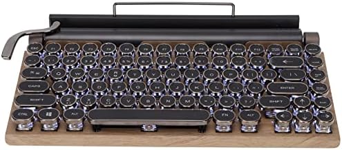 Retro Typewriter Keyboard, 83 Keys Bluetooth 5.0 Adjustable Brightness ...