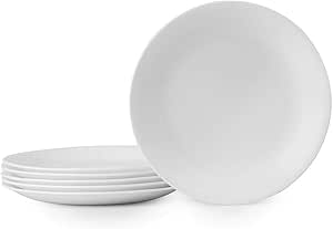 Amazon.com: Corelle Frost White Lunch Plate Set for 6 | 8.5 Inch Eco ...
