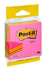 Post it Notes 76 x 76 mm Sticky Notes Cube, Neon Rainbow (325 sheets ...