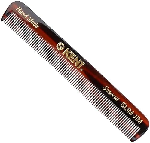 Kent Slim Jim Handmade All Fine Tooth Pocket Comb for Men, Hair Comb Straightener for Everyday ...