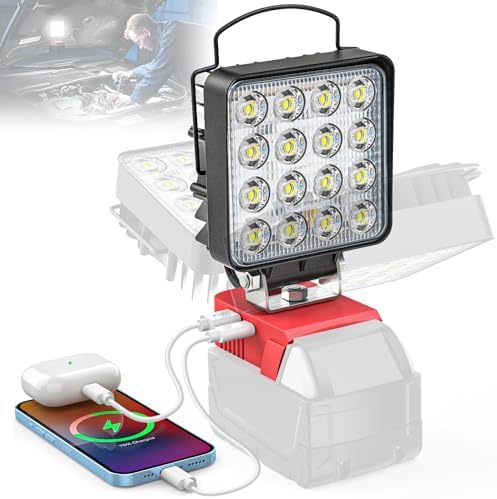 Mtiolhig LED Work Light for Milwaukee m18 Battery, 29W 2900Lumens ...