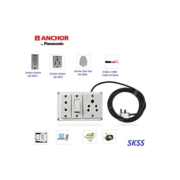 Anchor Extension Board Multi Outlet Electrical Switch Board with 3 ...