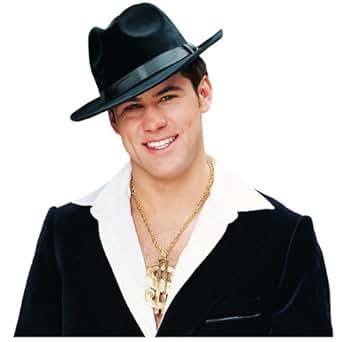 Amazon.com: Men's Black Flocked Pimp Hat: Clothing