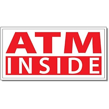 Amazon.com : Atm Inside Business DECAL STICKER Retail Store Sign 9.5 x ...