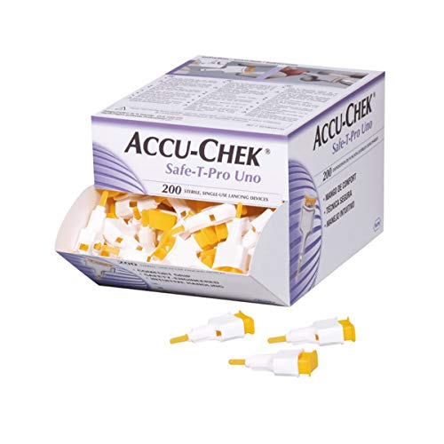 AccuChek SAFE-T PRO UNO 200 Lancets (Single Use Disposal Most Hygenic ...