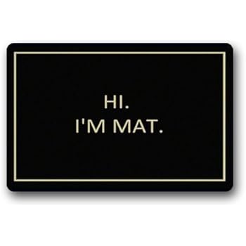 Amazon.com : Hi I'm Mat (Natural/Black) (18"D x 27"W) : Funny Door Mats ...