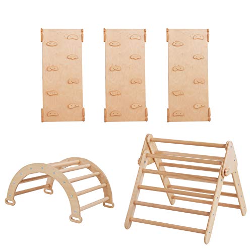 Woodandhearts Set of 5 Pikler Triangle for Kids Toddlers Rock with 3 ...
