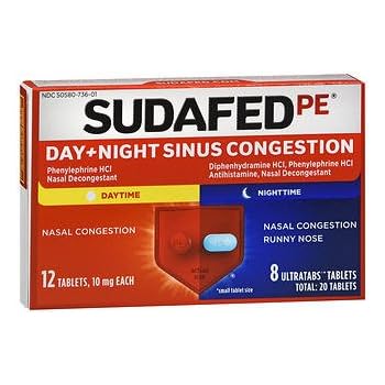 Amazon.com: Sudafed Day + Night Sinus Congestion, 12 Daytime & 8 ...