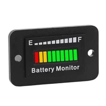 LED Battery Monitor Meter, IP65 Waterproof LED Battery Capacity ...