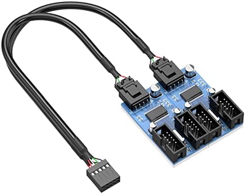 LinJie 9pin USB Header Male 1 to 4 Female Extension Card USB 2.0 ...