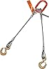 Two Leg Wire Rope Sling | 4.4 Ton Vertical Rated | Eye Hoist Hooks with ...