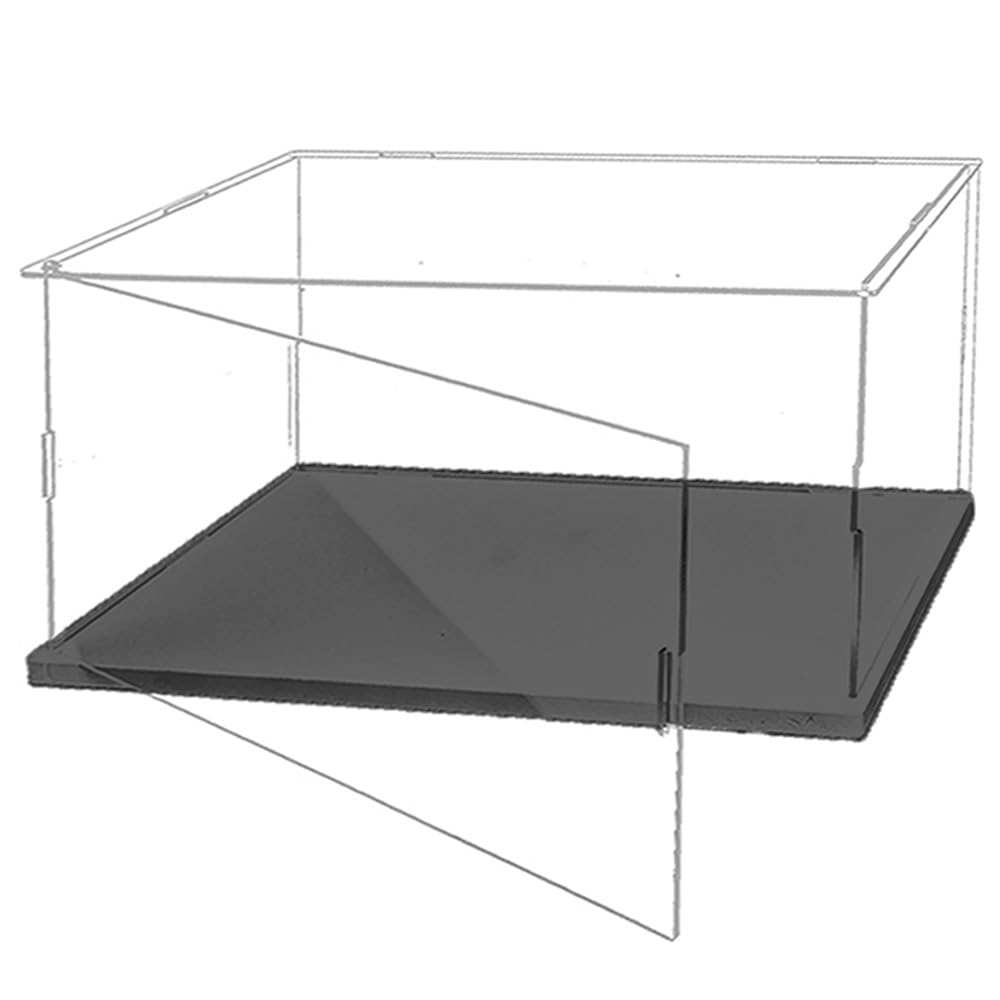 Clear Acrylic Display Case, Self-Assembly Acrylic Box with Black Thick ...
