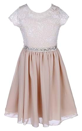Amazon.com: iGirldress Girls Floral Lace and Chiffon Flower Girl Dress ...