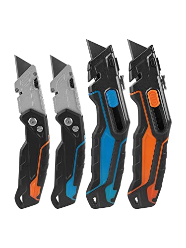 Lichamp Heavy Duty Utility Knife, 4 Pack Razor Box Cutter Knives ...