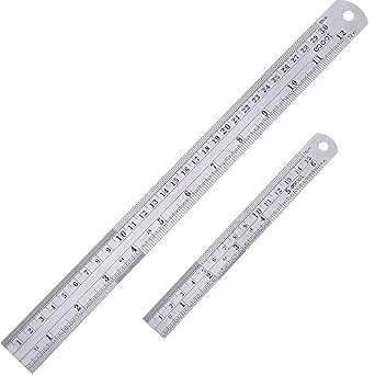 Rostfritt stål linjal 30 cm och 15 cm metallregelsats med ...
