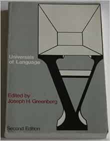 Universals of Language: Joseph H. Greenberg: Amazon.com: Books