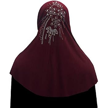 Amazon.com: Mybatua Women's Soft Crepe Niqab Set Muslim Hijab Burqa ...