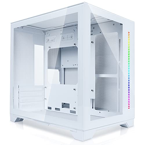GIM Micro ATX Case, Mini-ITX Gaming PC Case 2 Tempered Glass Panels ...