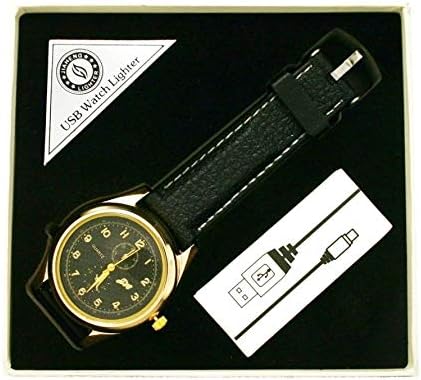 USB Electronic Rechargeable Lighter Wrist Watch - Black In Gold price ...