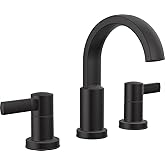 Delta Nicoli Matte Black Bathroom Faucet 3 Hole, 8 Inch Widespread ...