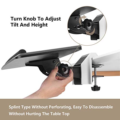 Saemoza Adjustable Keyboard Tray, Sturdy C Clamp Mount System ...