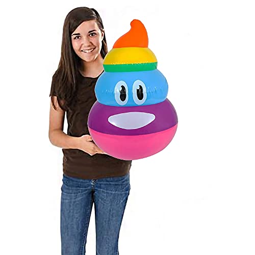 ArtCreativity Rainbow Poop Inflate, Inflatable Poop Emoji Pool Float ...