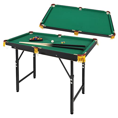 RedSwing 4-Foot Folding Pool Table, Adjustable Height Portable Billiard ...