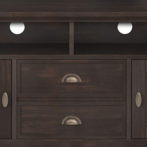 SIMPLIHOME Redmond SOLID WOOD Universal TV Media Stand, 72 inch Wide ...