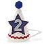 Amazon.com: Second"TWO" Birthday Baby Boy Gray White Party Crown Hat ...