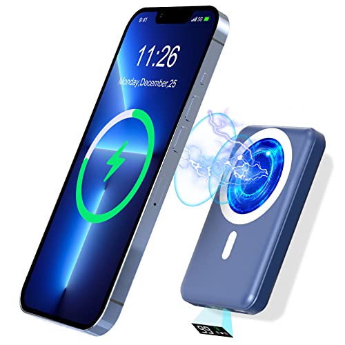 podoru Wireless Portable Charger, Mini Magnetic 10000mAh Power Bank 15W ...