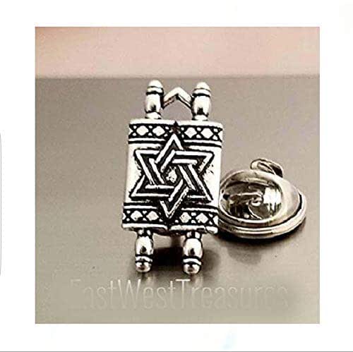 Amazon.com: Jewish Star Of David Torah Lapel Tie Pin Brooch and ...