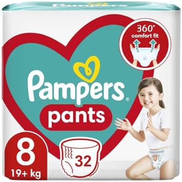 Pampers Pants Diapers Size 8 (19+ kg), 32 Pieces Diapers with Pouch ...