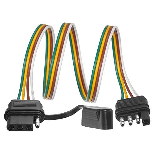 Partsam Trailer Wire Extension Plug, 4 Pin Hitch Light Trailer Wiring ...