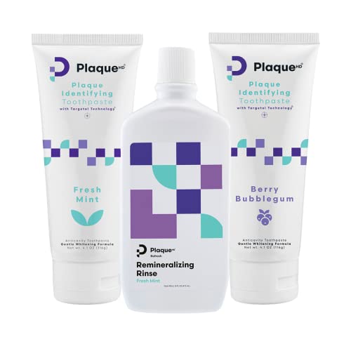 Plaque HD Plaque Identifying Toothpaste And Rinse Bundle | 1 Bubblegum ...