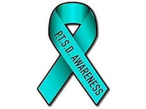 Amazon.com: JR Studio 3x6 inch Teal Ribbon Shaped for PTSD Awareness ...