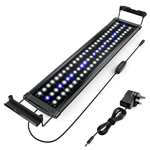 Luce vasca per pesci leggeri acquario con staffe estensibili e caricabatterie dimmer