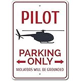 Amazon.com: Tengss Pilot Parking Metal Signs Vintage Tin Sign Poster ...
