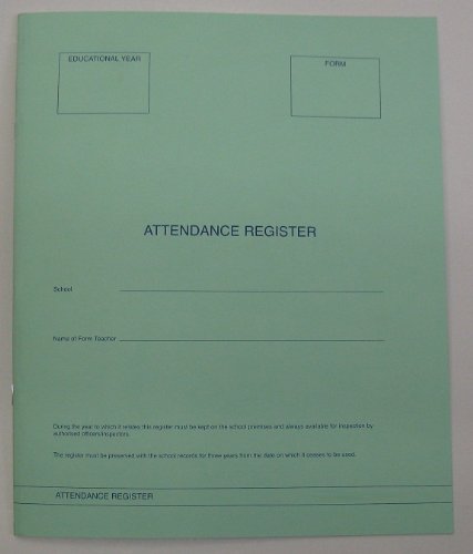 school class attendance register book - green cover: Amazon.co.uk ...