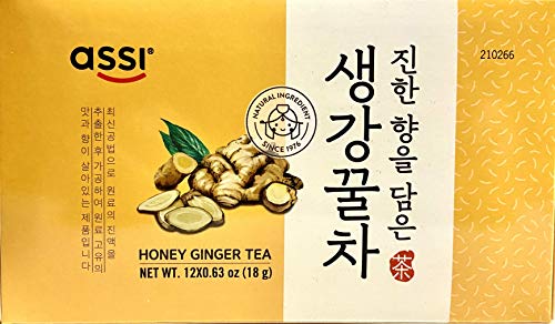 Assi Instant Ginger Tea with Honey - 12 Bags X 0.63oz