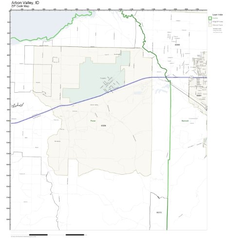 Zip Code Wall Map Of Arbon Valley Id Zip Code | Desertcart Seychelles